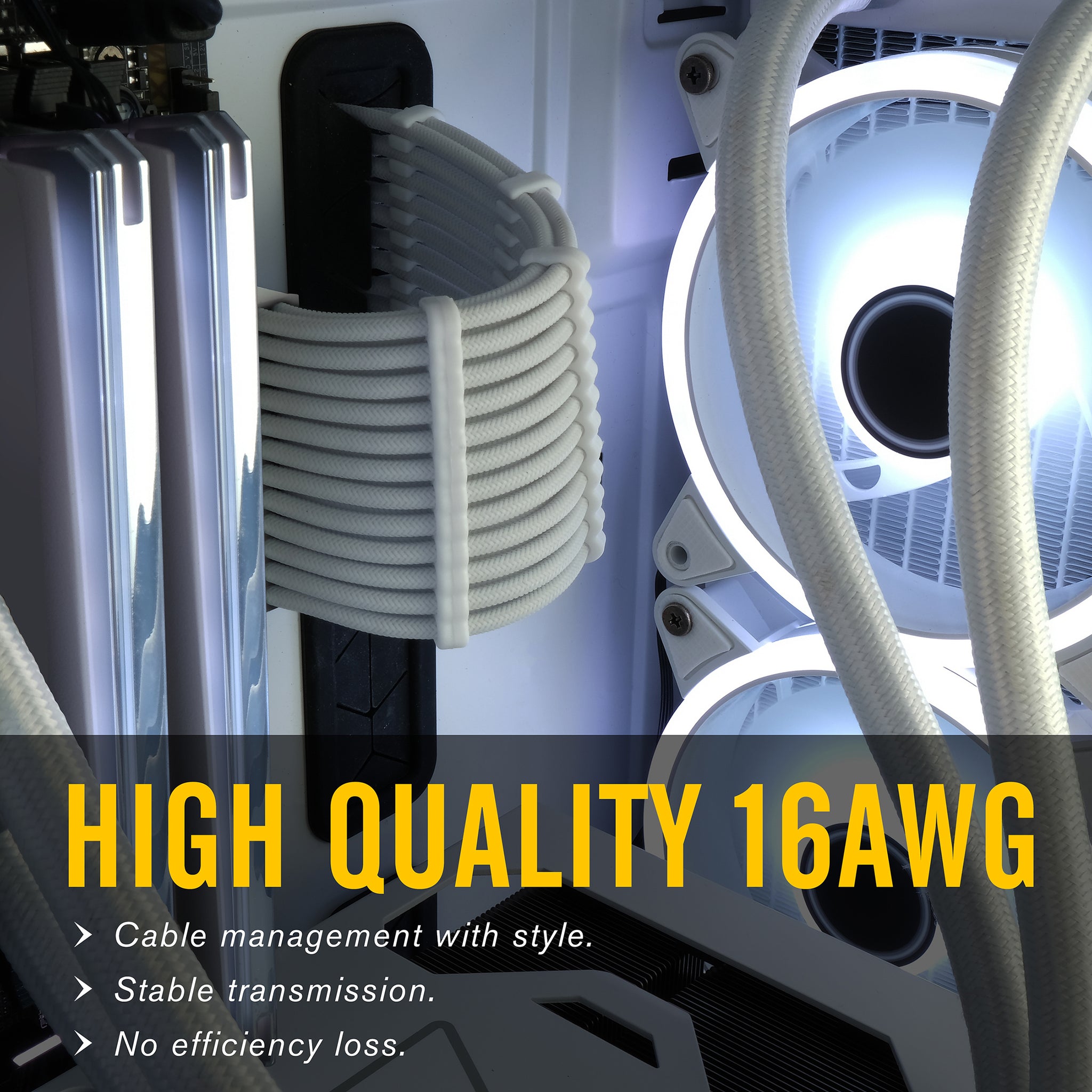 16 AWG NYLON PSU EXTENSION - WHITE CONNECTOR – EZDIY-FAB