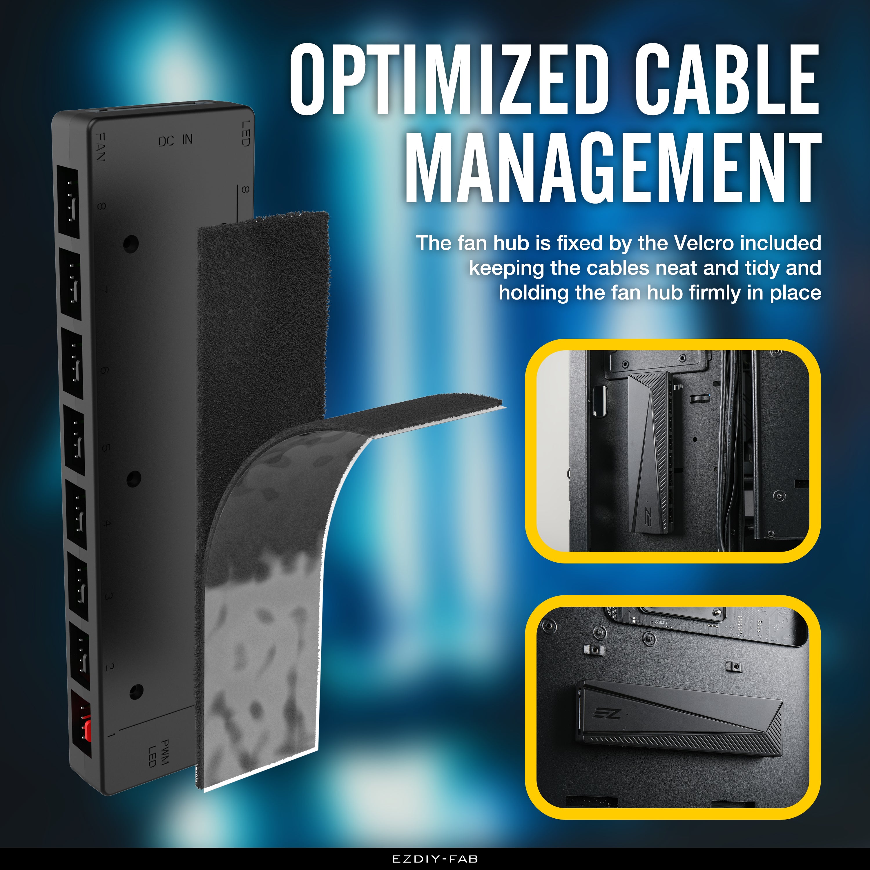 ARGB PWM Fan Hub- 8 PWM Ports+8 ARGB Ports – EZDIY-FAB