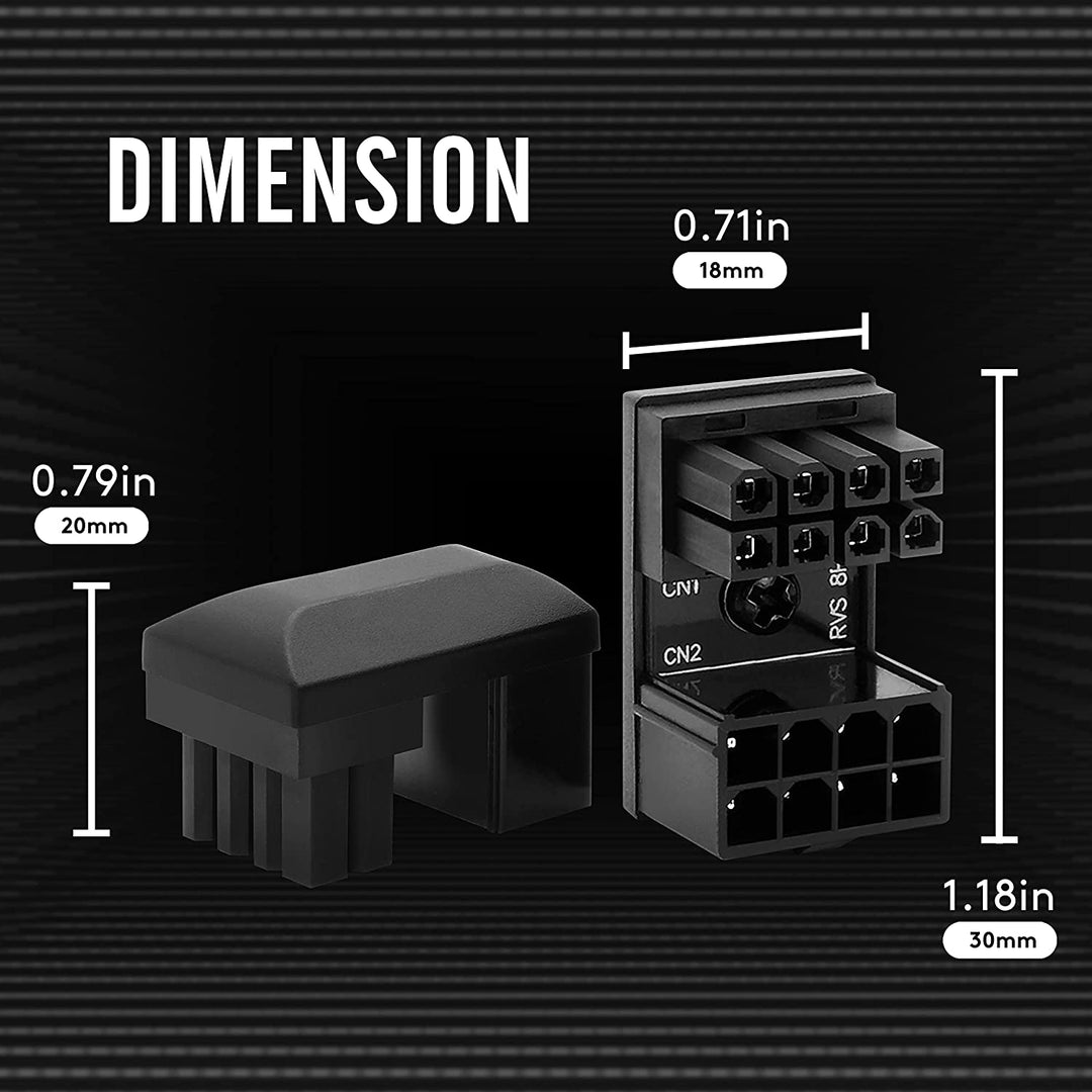 GPU 8 Pin U Turn 180° Connector (Reverse) - 3 PACK – EZDIY-FAB