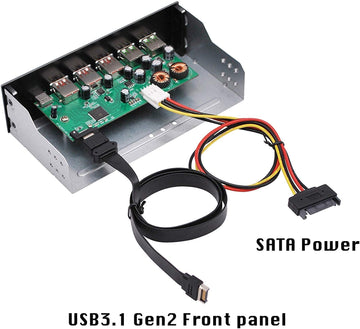 5.25in 10Gbps USB 3.1 Gen2 Hub and Type-C Port Front Panel – EZDIY-FAB