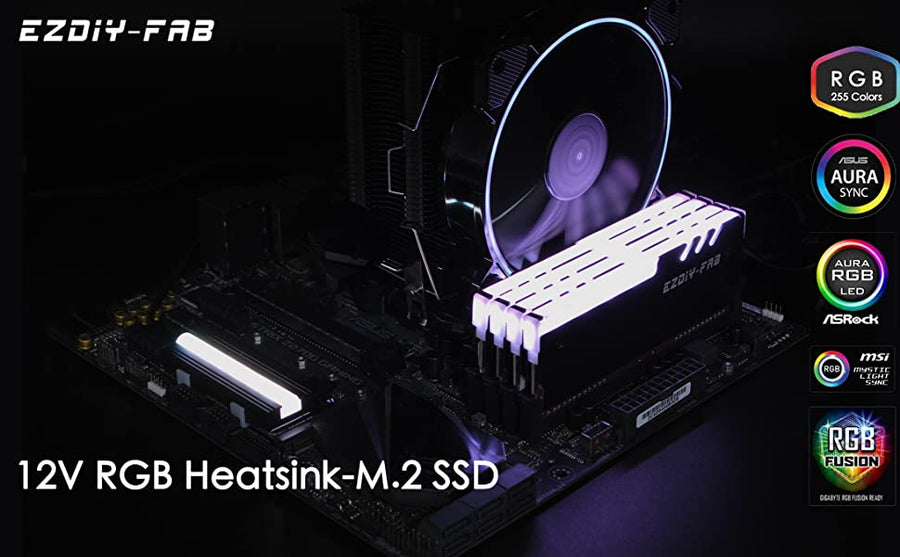 12V RGB SATA NVMe NGFF M.2 SSD Heatsink – EZDIY-FAB