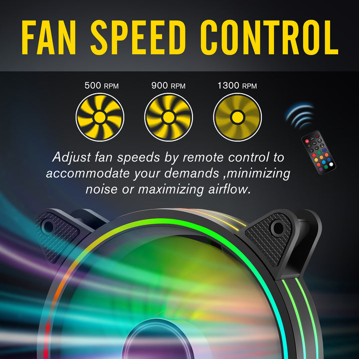 Moonlight 120mm RGB Case Fan with Fan Hub X and Remote – EZDIY-FAB