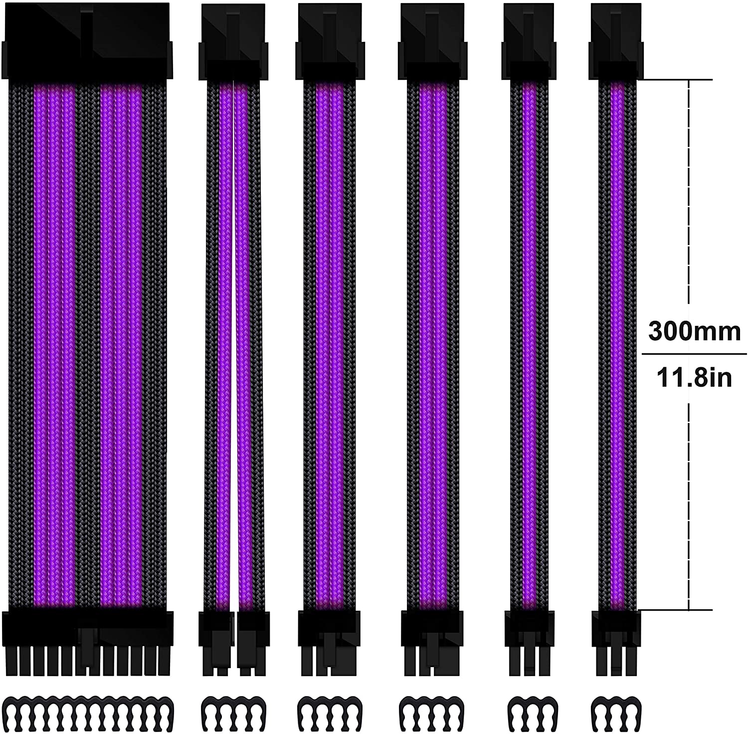 16 AWG NYLON PSU EXTENSION - BLACK/PURPLE – EZDIY-FAB
