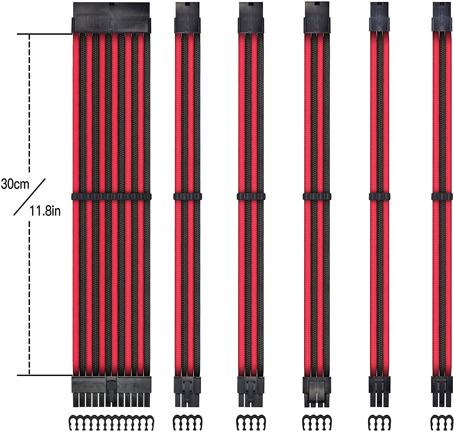 16 AWG NYLON PSU EXTENSION - BLACK/RED – EZDIY-FAB