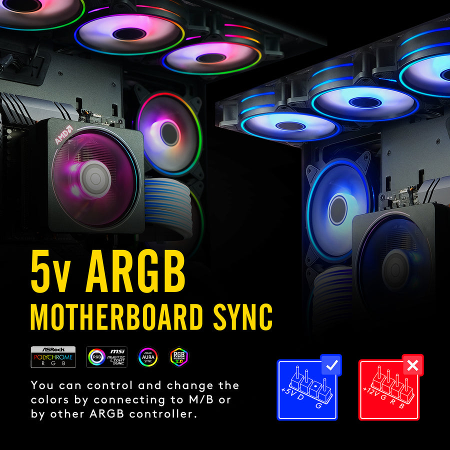 Moonlight 120mm RGB Case Fan with Fan Hub X and Remote – EZDIY-FAB