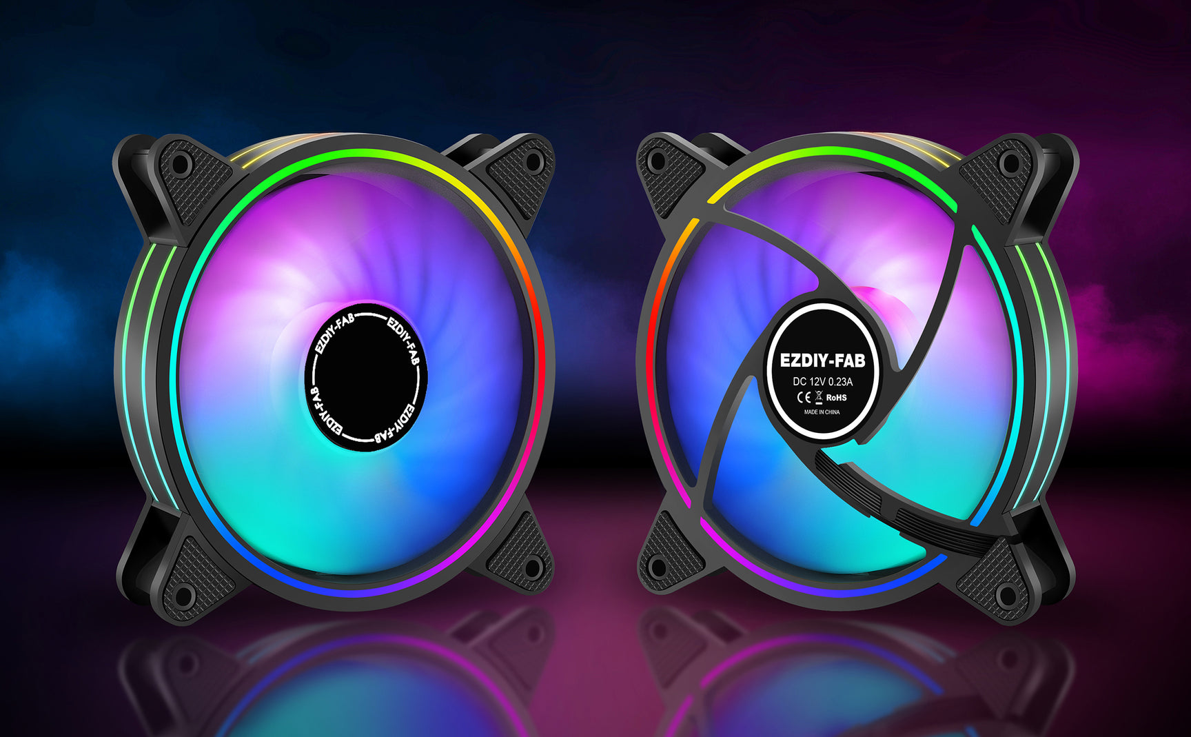 Moonlight 120mm RGB Case Fan with PWM Fan HUB – EZDIY-FAB