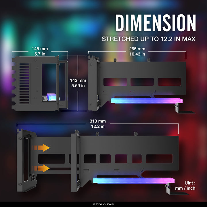 PCIE 4.0 Vertical Mount with ARGB Module – EZDIY-FAB