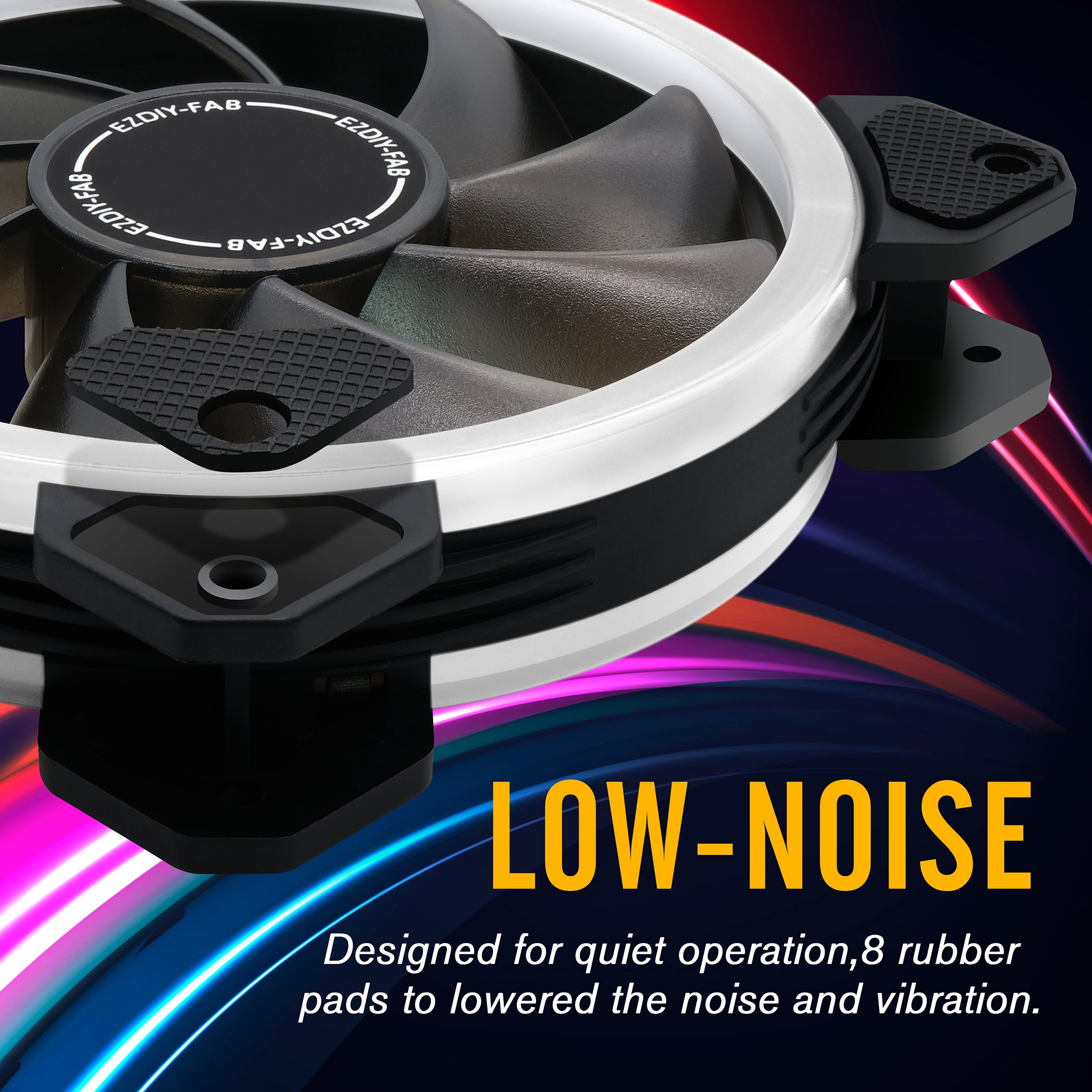 Dual Ring 120mm RGB Case Fan with Fan Hub X and Remote – EZDIY-FAB